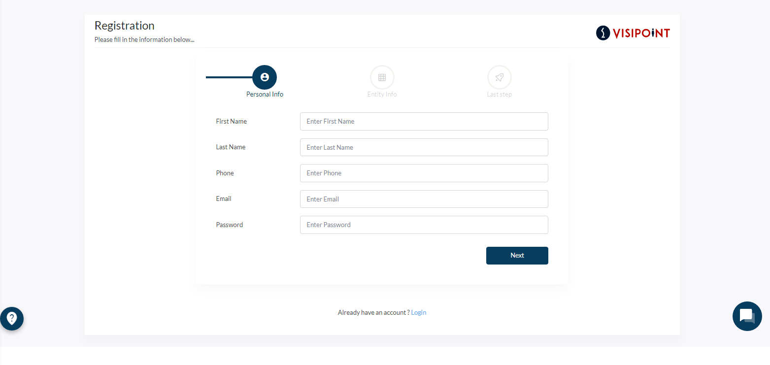 Create a VisiPoint Account | VisiPoint