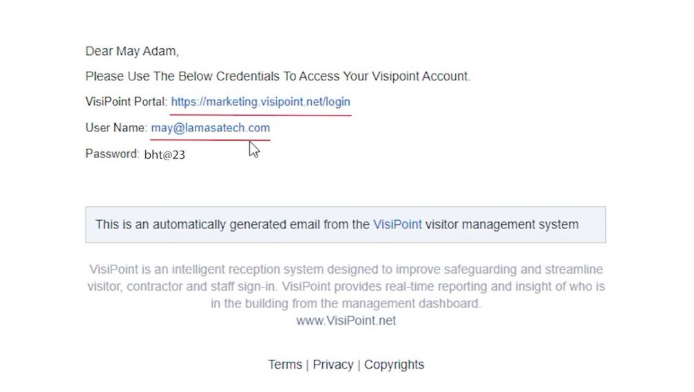 Sign in to your Dashboard | VisiPoint Help Centre